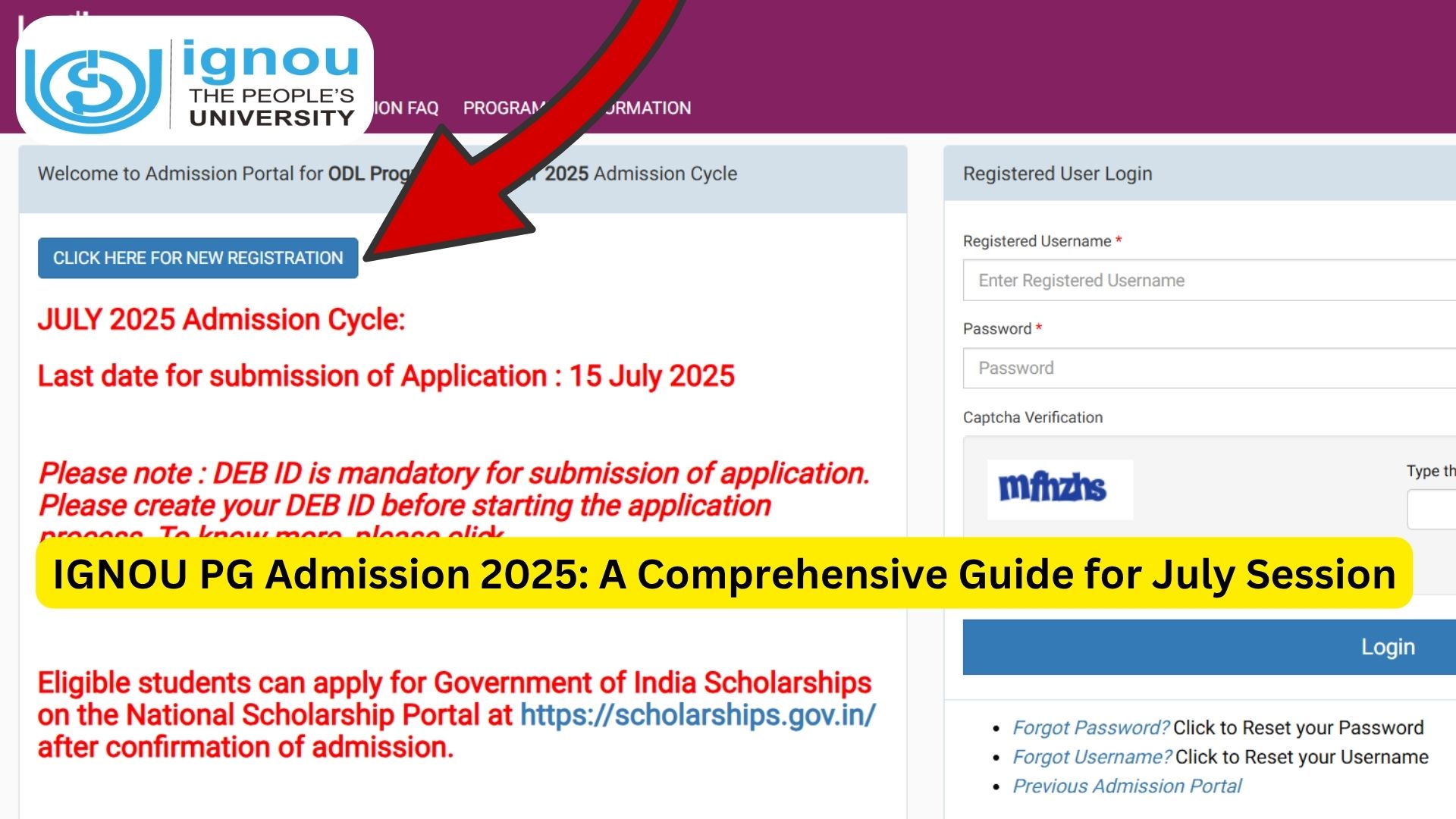 IGNOU PG Admission 2025: A Comprehensive Guide for July Session