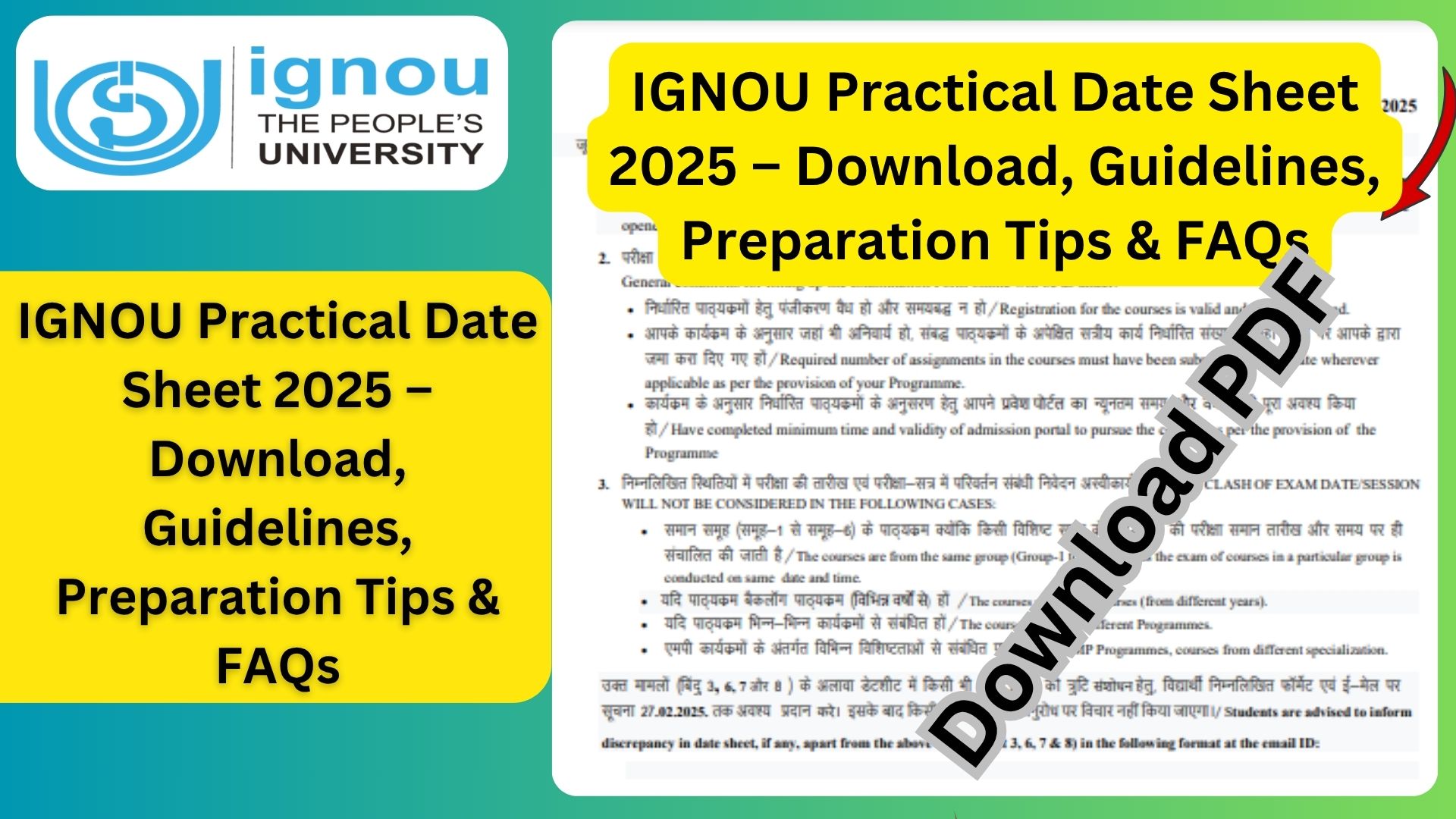 IGNOU Practical Date Sheet 2025 – Download, Guidelines, Preparation ...