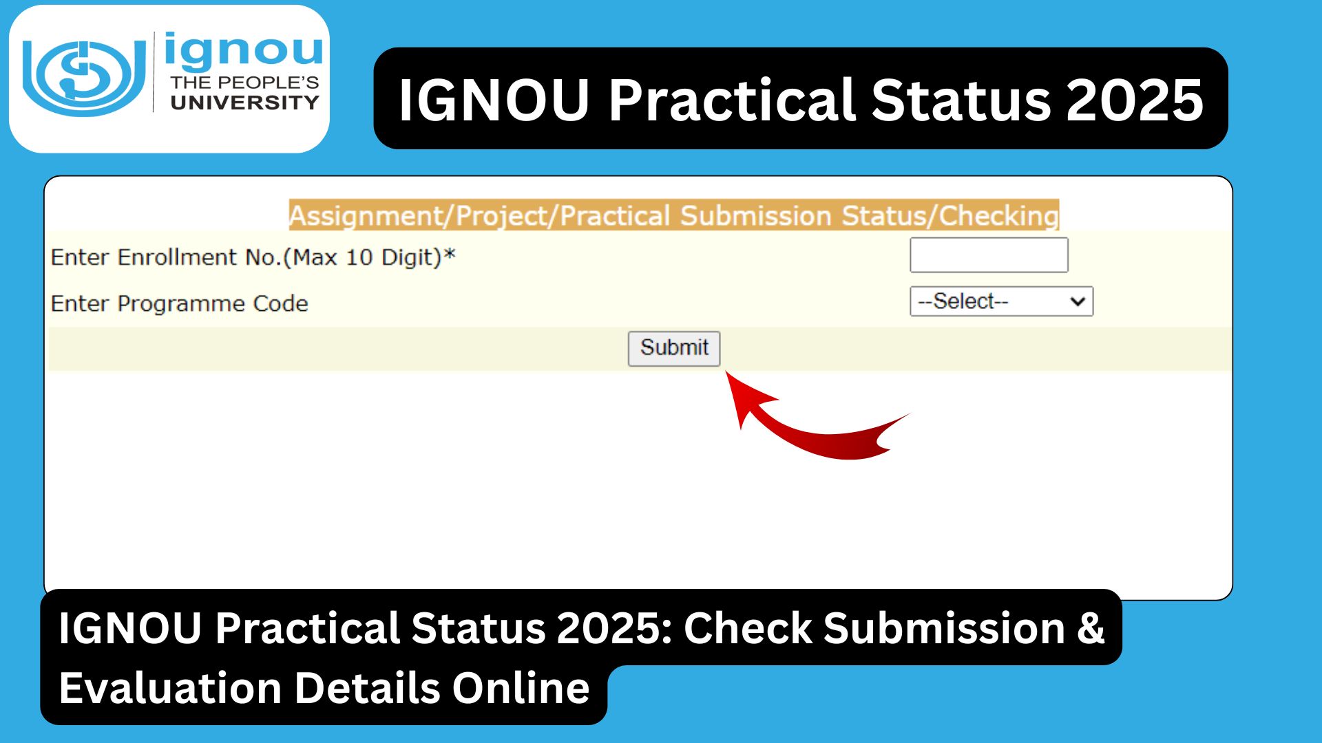 IGNOU Practical Status 2025: Check Submission & Evaluation Details Online