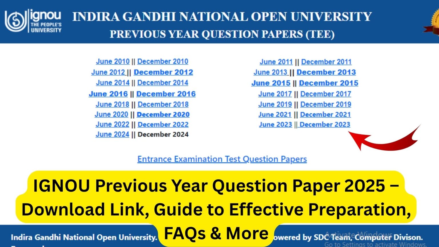 IGNOU Previous Year Question Paper 2025 – Download Link, Guide to ...