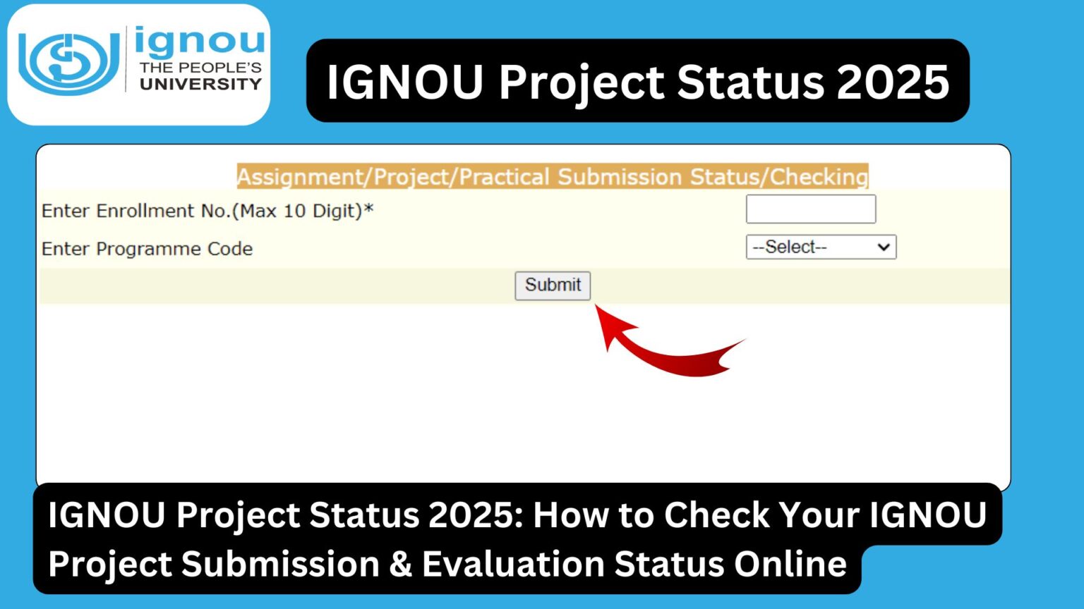 IGNOU Project Status 2025: How to Check Your IGNOU Project Submission ...