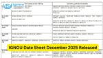 IGNOU Date Sheet December 2025 – Download Here