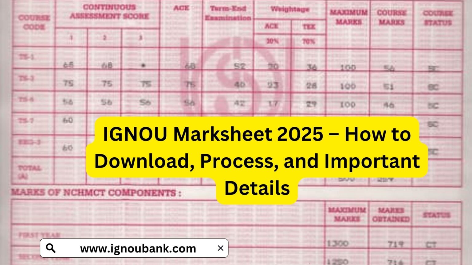 IGNOU Marksheet 2025 – How to Download, Process, and Important Details