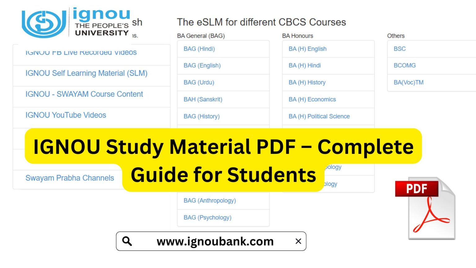 IGNOU Study Material PDF – Complete Guide for Students