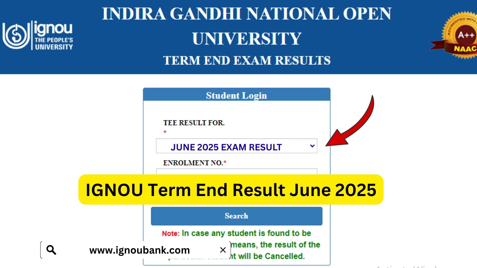 IGNOU Term End Result June 2025 – Complete Guide for Students