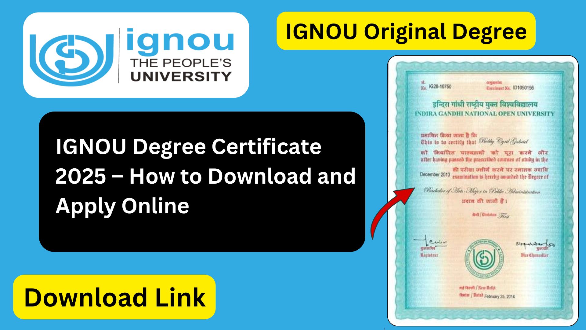 IGNOU Degree Certificate 2025 – How to Download and Apply Online