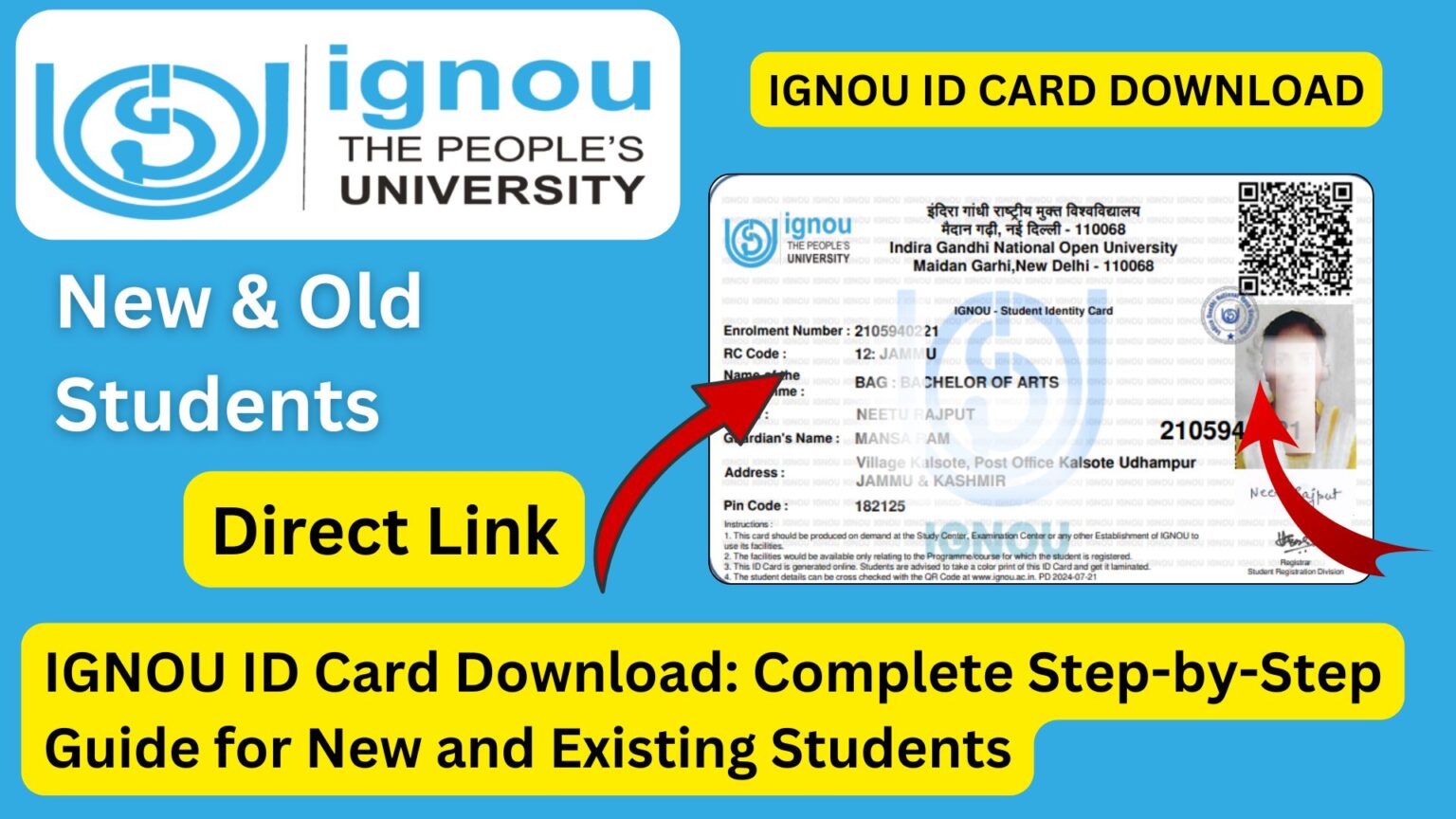 IGNOU ID Card Download: Complete Step-by-Step Guide for New and ...