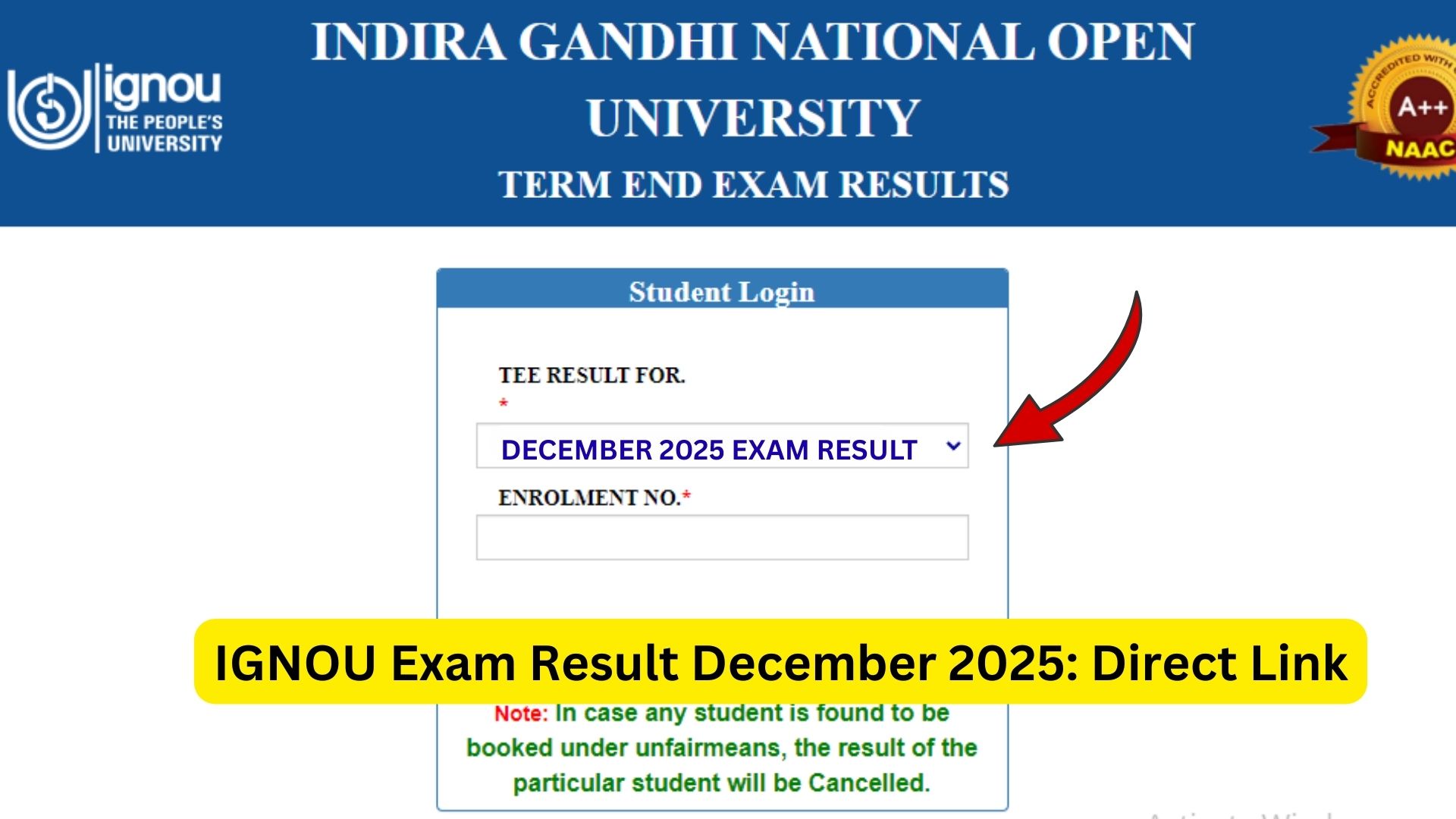 IGNOU Result December 2025: Complete Guide to Check Term End ...