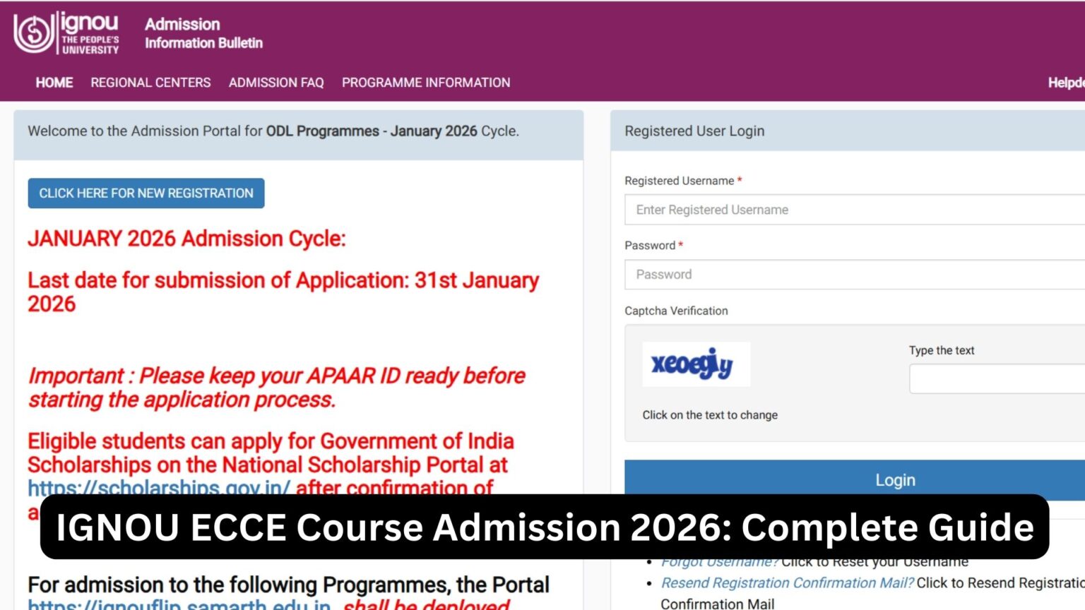 IGNOU ECCE Course Admission 2026: Complete Guide to Eligibility, Fees ...