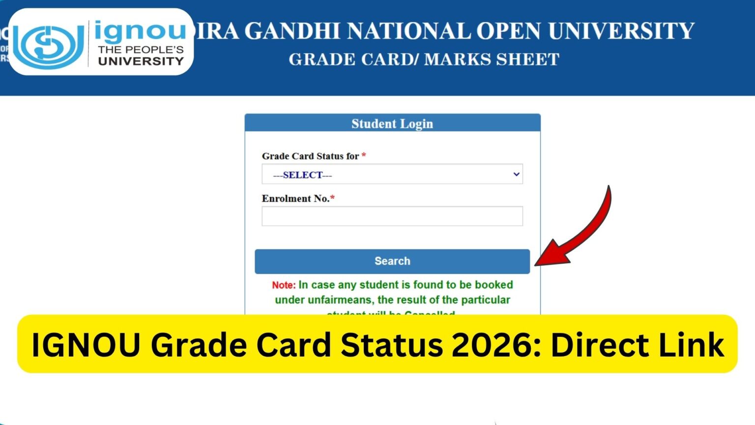 IGNOU Grade Card Status 2026: Complete Guide to Check, Understand, and ...