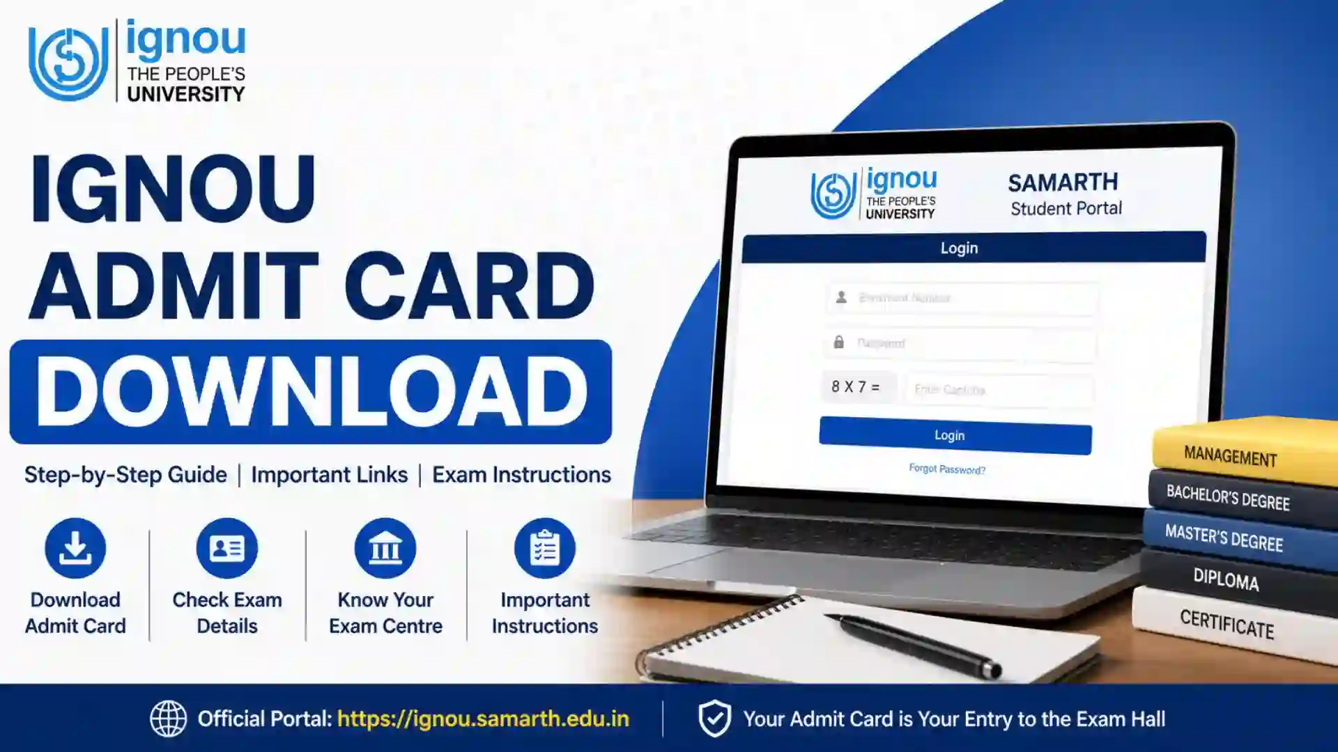 IGNOU Admit Card Download 2026: Complete Step-by-Step Guide