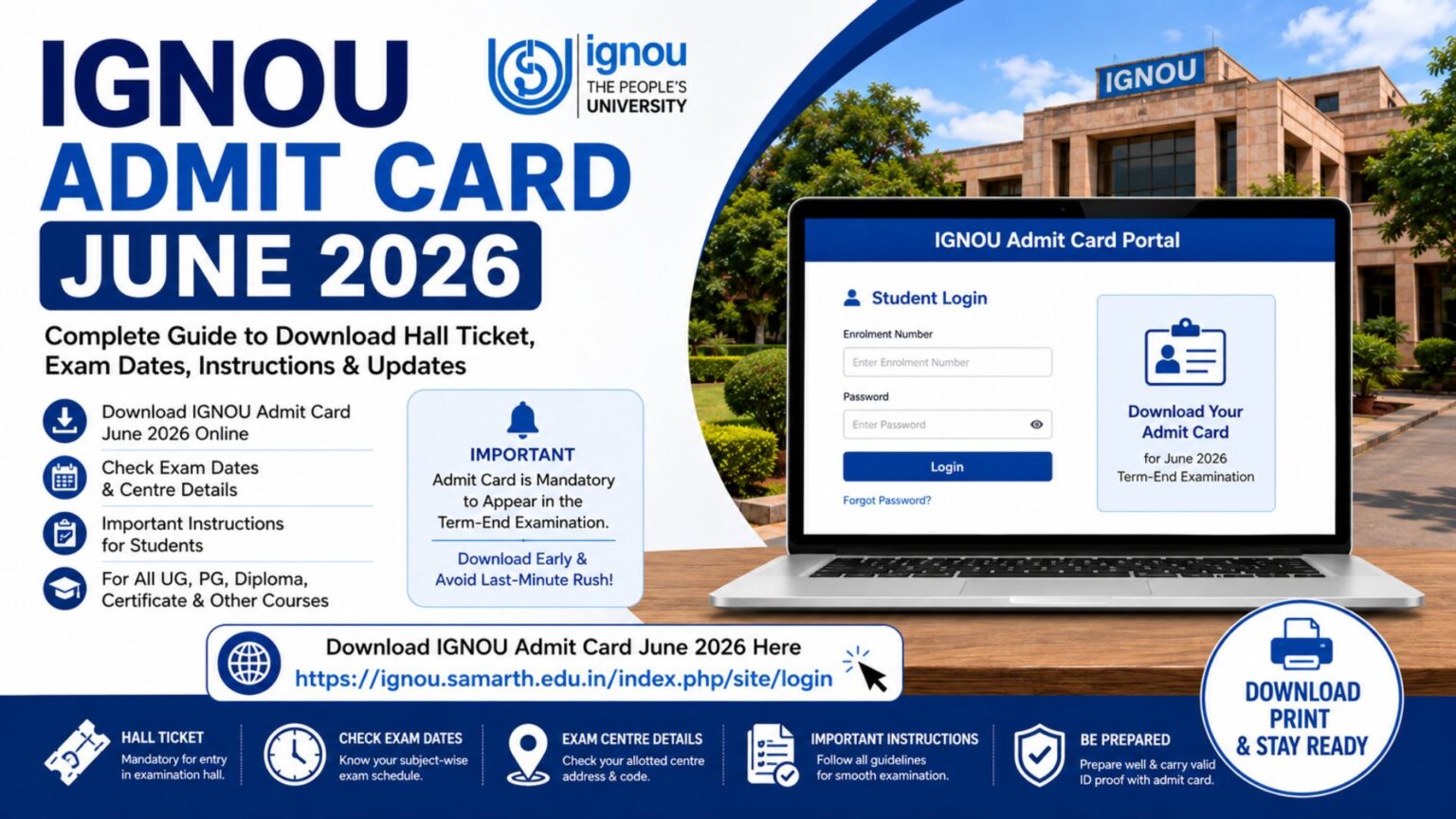 IGNOU Admit Card June 2026: Complete Guide to Download Hall Ticket ...